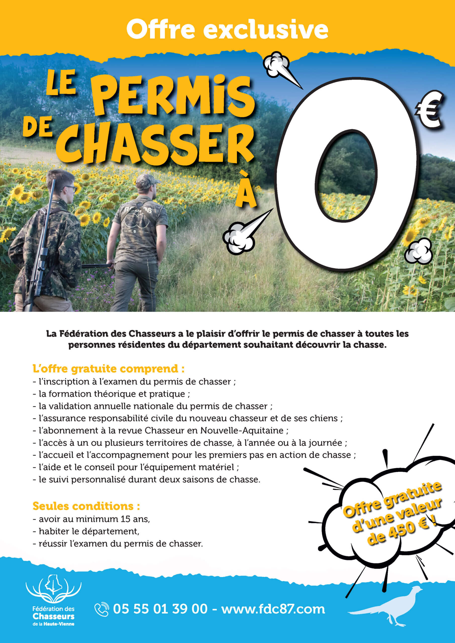 Le Permis de chasser à 0 € en exclusivité ! - FDC87